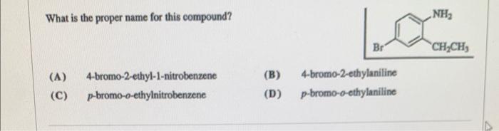 Solved What is the proper name for this compound? (A) | Chegg.com