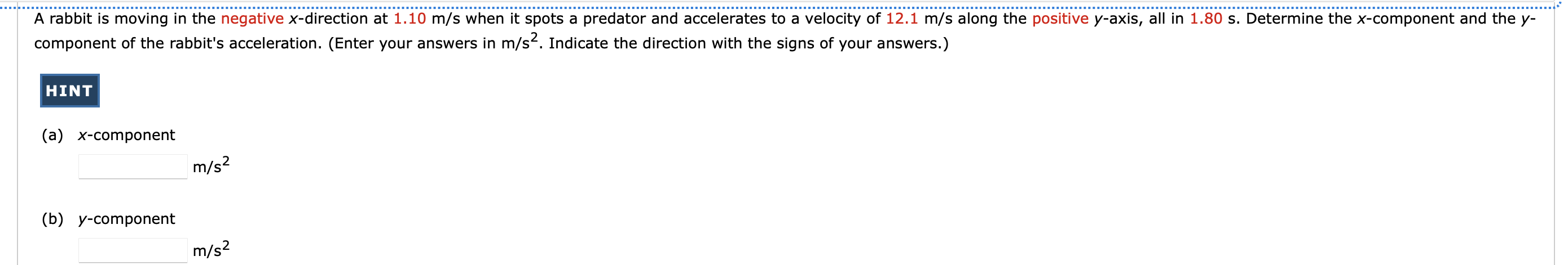 Solved A rabbit is moving in the negative x-direction at | Chegg.com