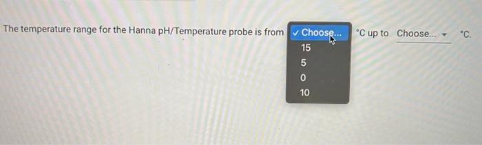 Solved The temperature range for the Hanna pH/ Temperature | Chegg.com