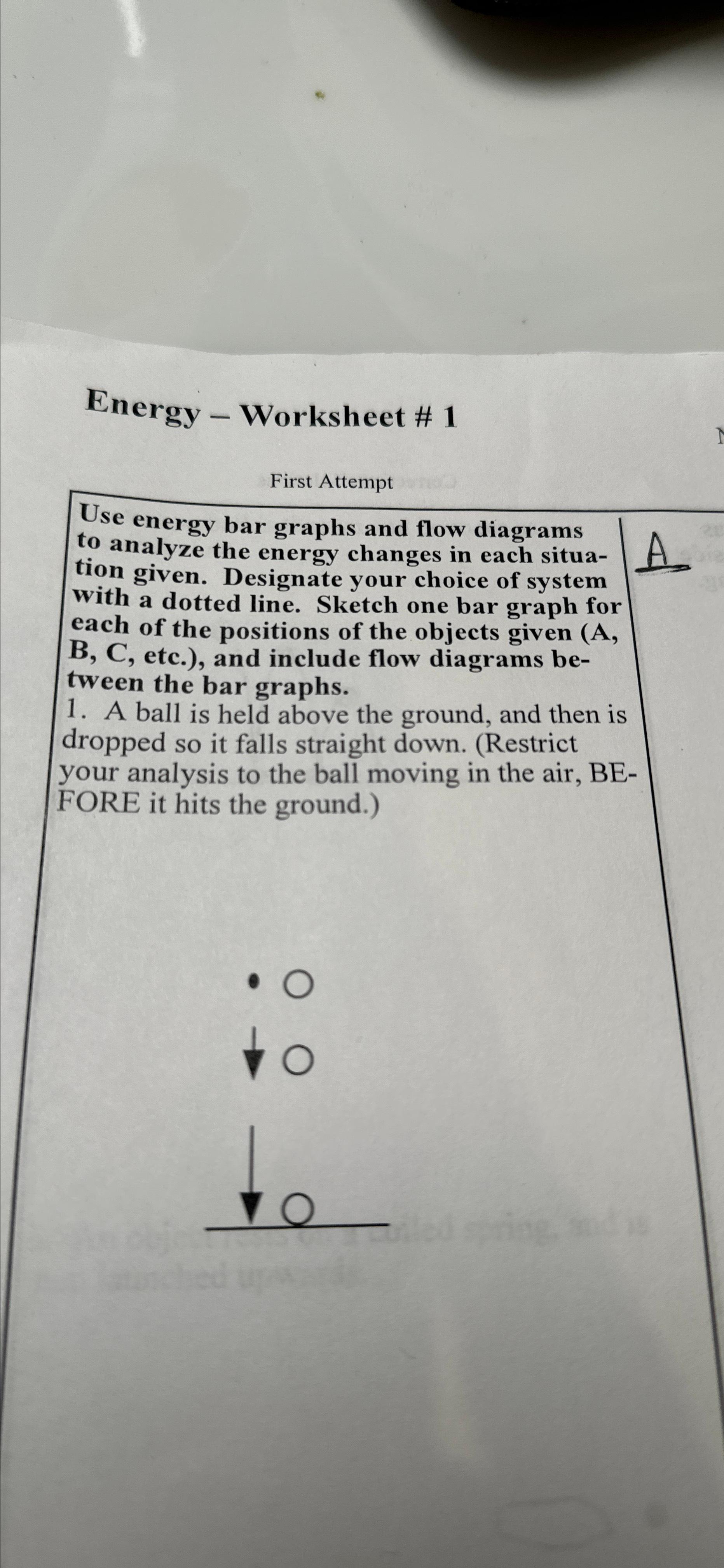 Solved Energy - ﻿Worksheet # 1First AttemptUse energy bar | Chegg.com