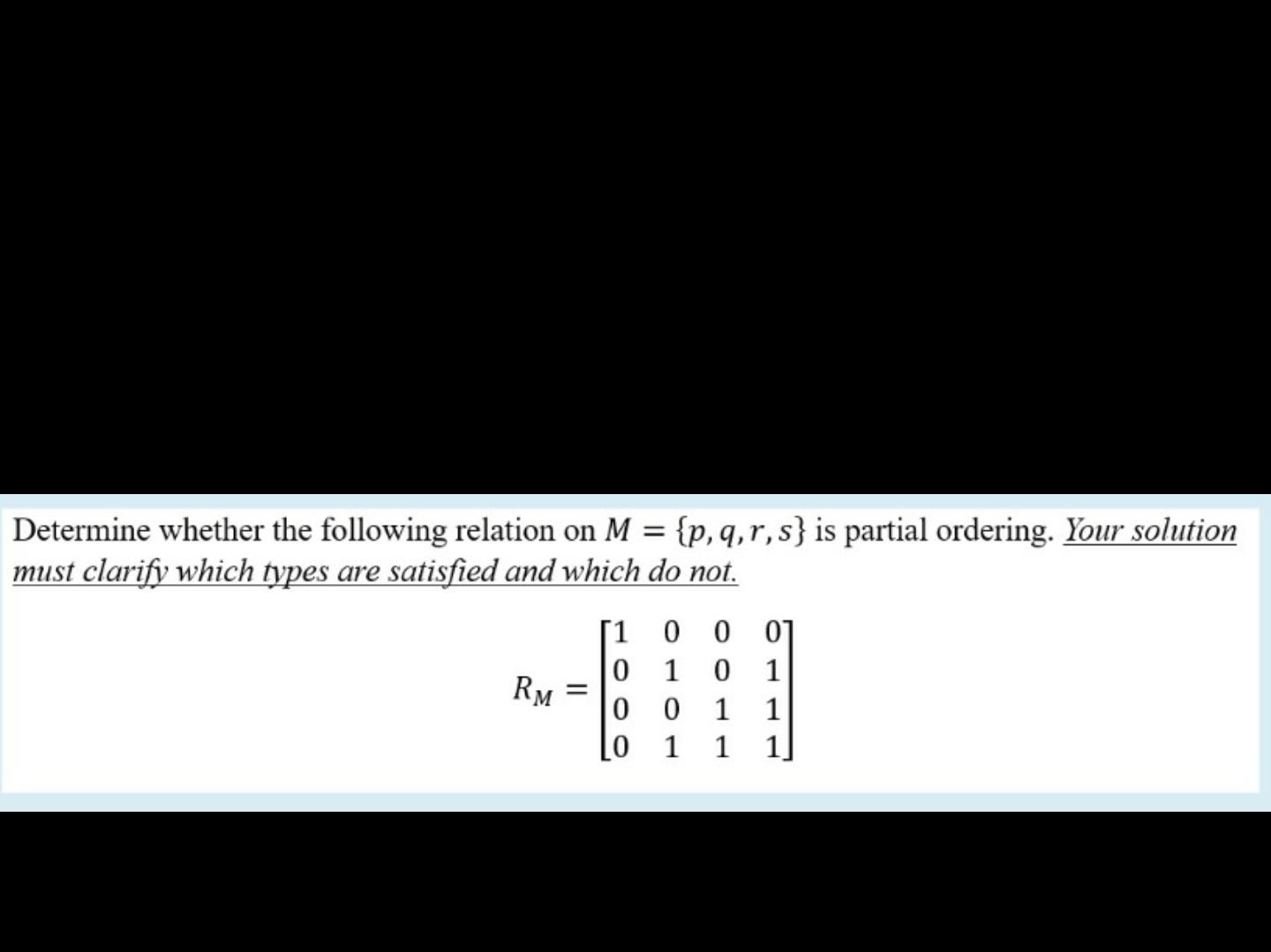 Solved Determine whether the following relation on | Chegg.com