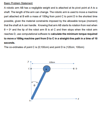Solved Basic Problem StatementA robotic arm AB has a | Chegg.com