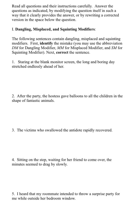 Read all questions and their instructions carefully. | Chegg.com