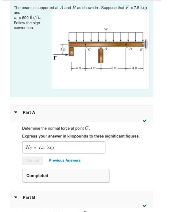 Solved The beam is supported at A and B as shown in. Suppose | Chegg.com