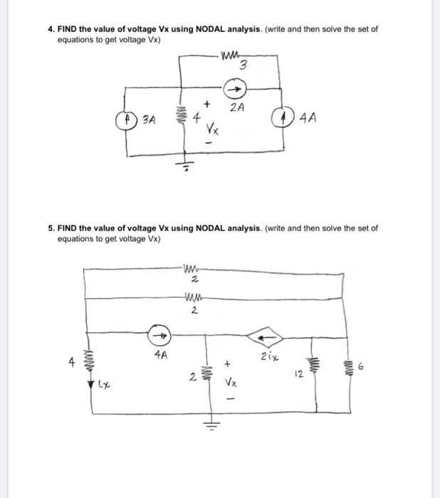Solved 4. FIND the value of voltage Vx using NODAL analysis. | Chegg.com