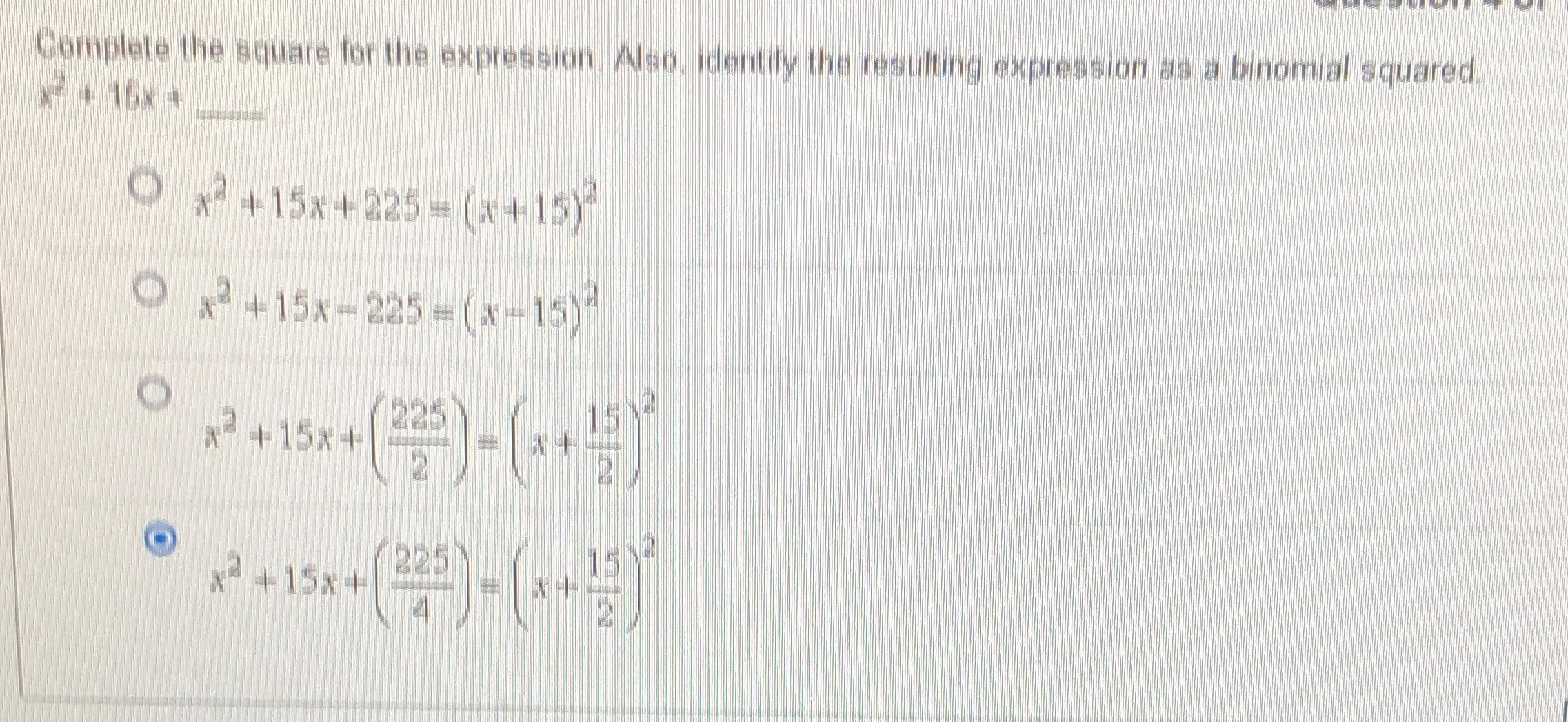 Solved Complete the square for the expression. Aso, identily | Chegg.com