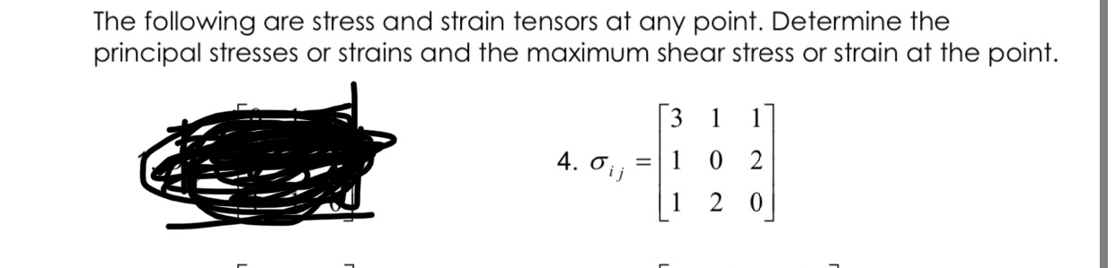 Solved The following are stress and strain tensors at any | Chegg.com
