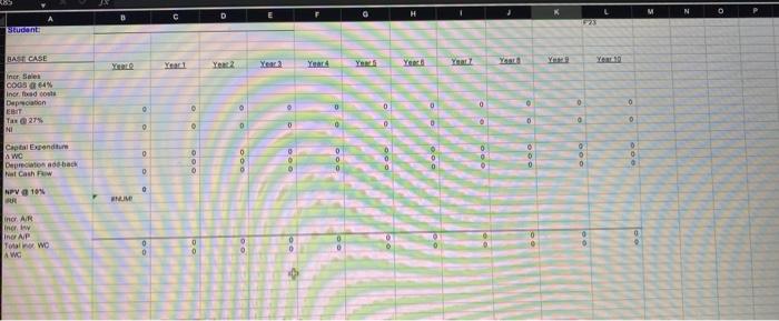 Solved Using the following assumptions, Calculate the NPV | Chegg.com