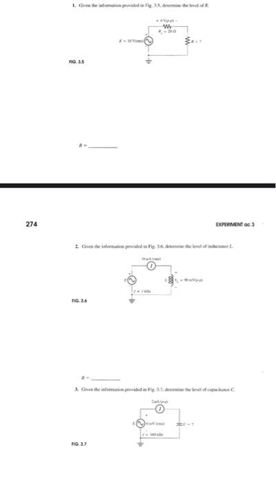 Solved 1. Give them in the ever w w 35 274 EXPERIMENT 3 2. | Chegg.com