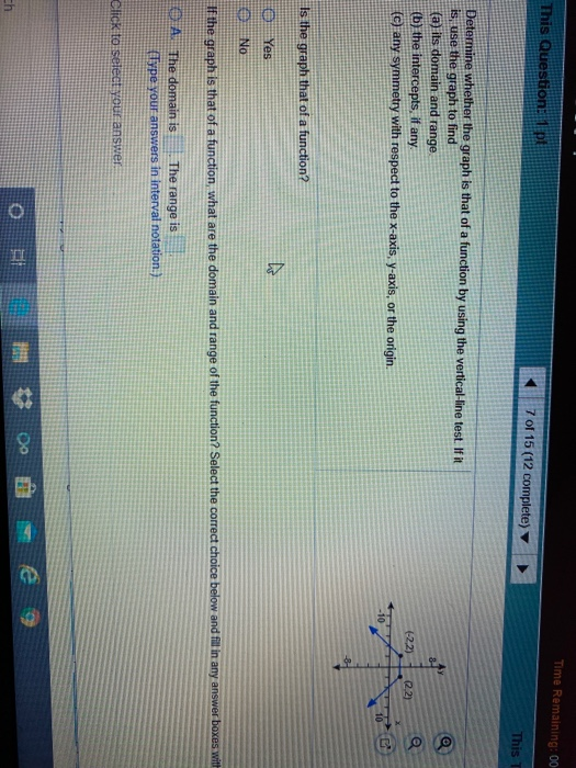 Solved Time Remaining: 00 This Question: 1 pt 7 of 15 (12 | Chegg.com