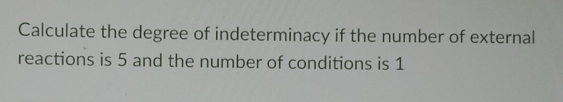 Solved Calculate the degree of indeterminacy if the number | Chegg.com