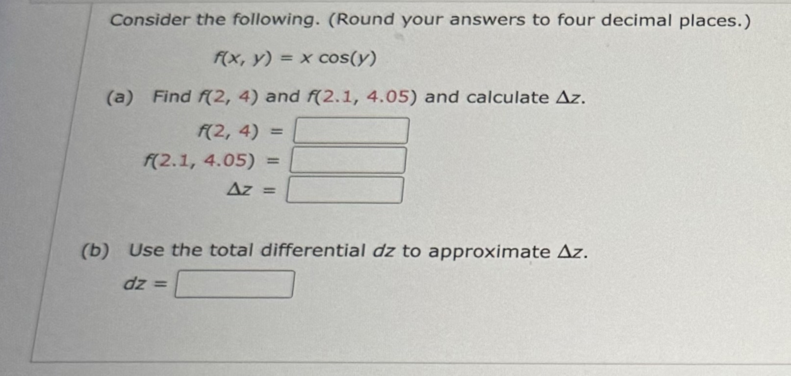 Solved Consider the following. (Round your answers to four | Chegg.com