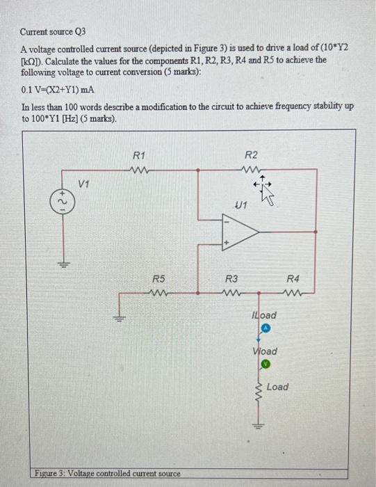 Solved Current source Q3 A voltage controlled current source | Chegg.com
