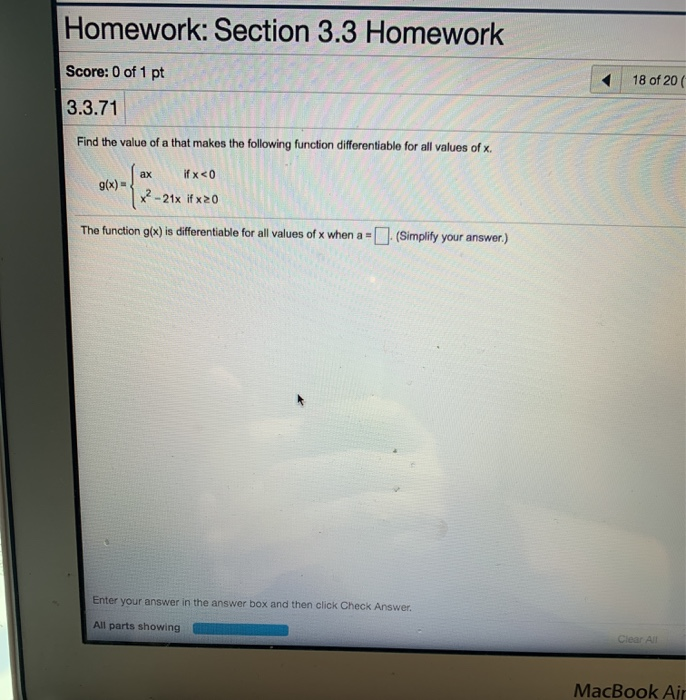 Solved Homework Section 3 3 Homework Score 0 Of 1 Pt 18 Of
