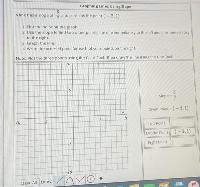 Solved Graphing Lines Using Slope A line has a slope of -5 | Chegg.com