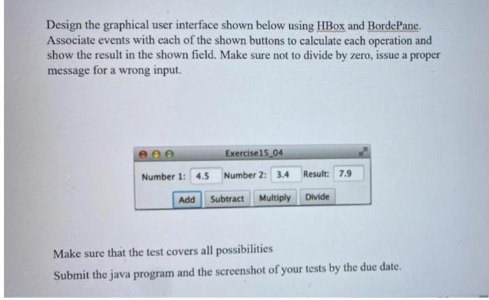 Solved Design the graphical user interface shown below using | Chegg.com