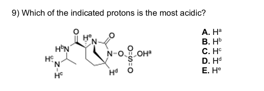 Solved Which of ﻿the indicated protons is ﻿the most | Chegg.com