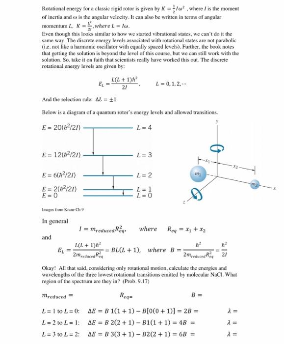 Solved Rotational energy for a classic rigid rotor is given | Chegg.com