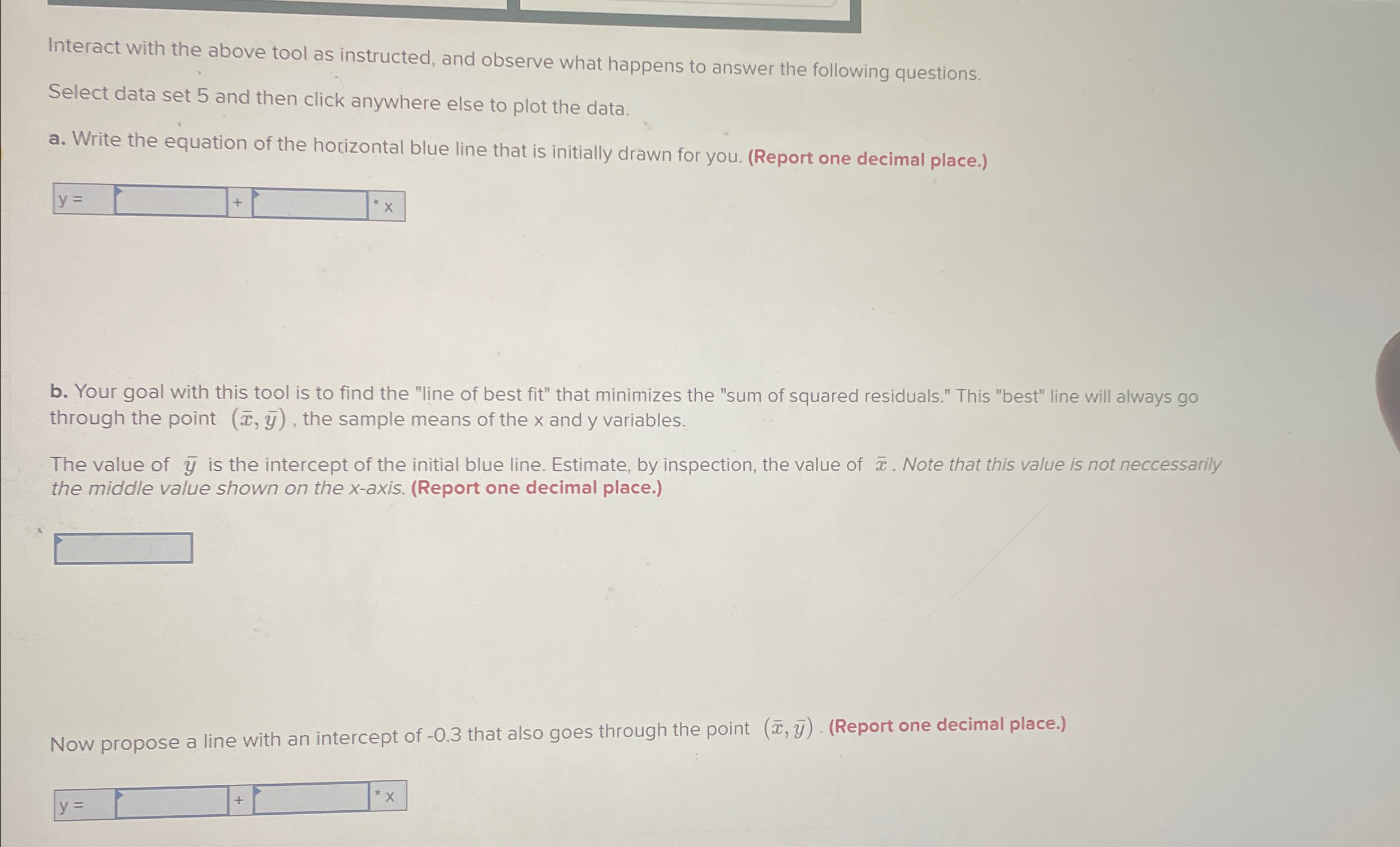 Solved Interact with the above tool as instructed, and | Chegg.com