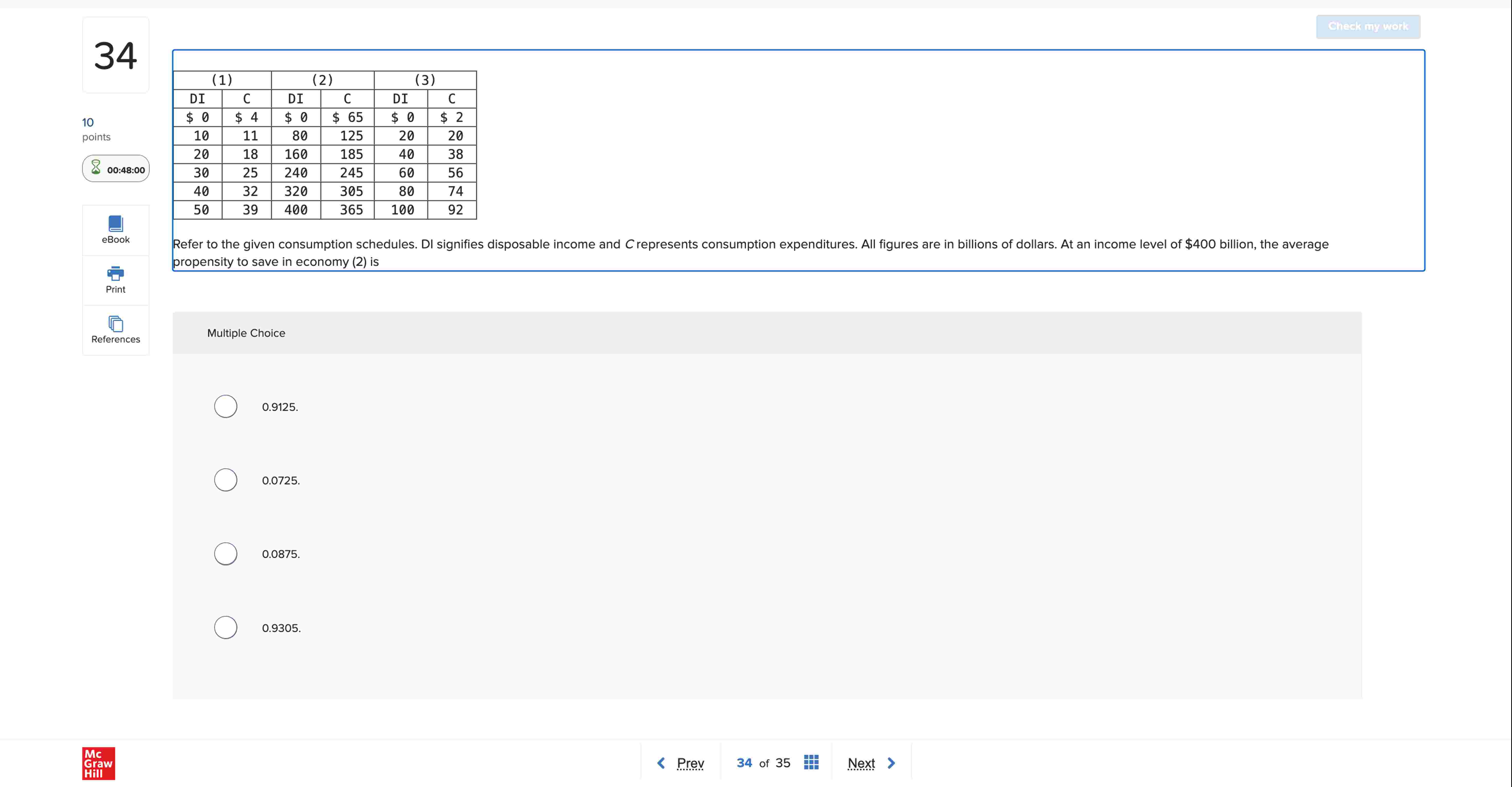 Solved Refer to the given consumption schedules. DI | Chegg.com