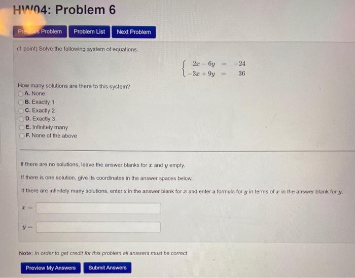 Solved HW04: Problem 6 Preus Problem Problem List Next | Chegg.com