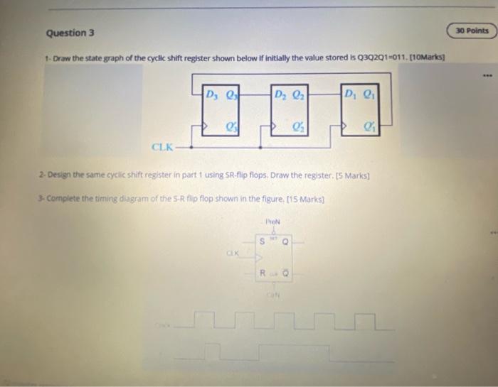 Solved Question 3 30 Points 1- Draw the state graph of the | Chegg.com