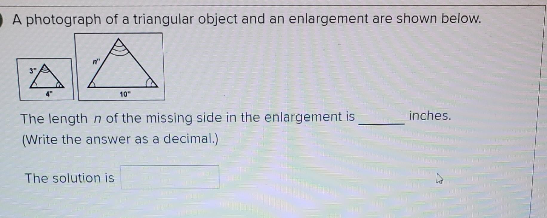 Solved A photograph of a triangular object and an | Chegg.com