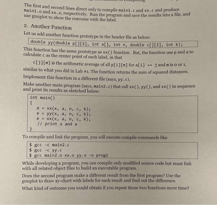 1. Separate Compilation In this lab, you will learn a | Chegg.com