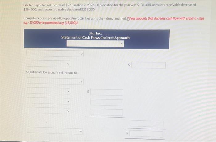 Solved Compute net cash provided by operating activities | Chegg.com