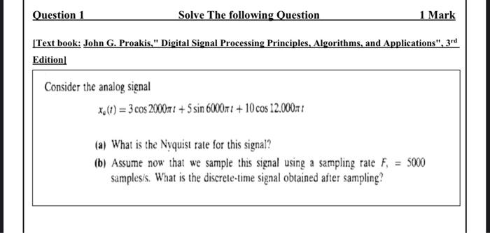 Solved Text book: John G. Proakis," Digital Signal | Chegg.com