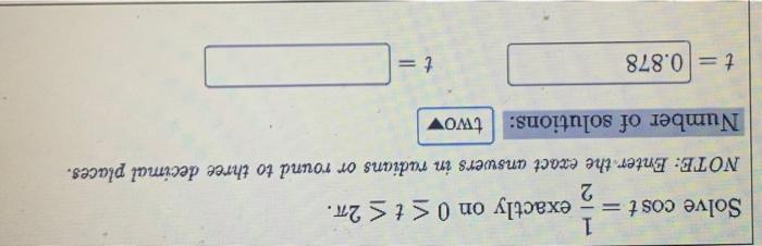 Solved 1 Solve cost = exactly on 0 | Chegg.com