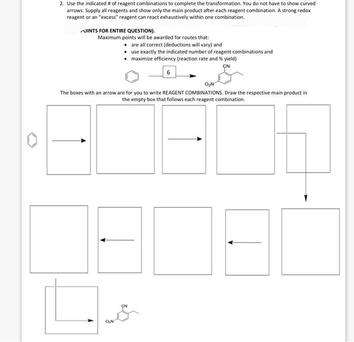 Solved 2. Use the indicated # of reagent combinations to | Chegg.com