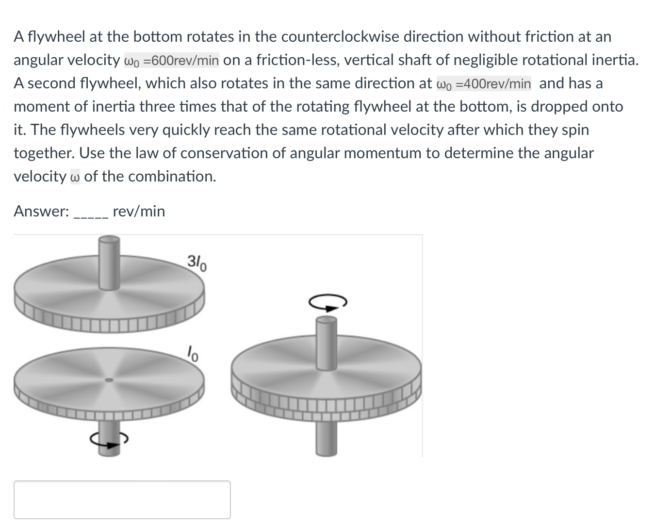 Solved A flywheel at the bottom rotates in the | Chegg.com