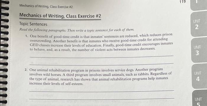 Mechanics of Writing, Class Exercise #1 Mechanics of | Chegg.com