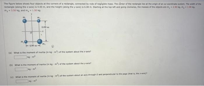 The figure below shows four objects at the corners of | Chegg.com