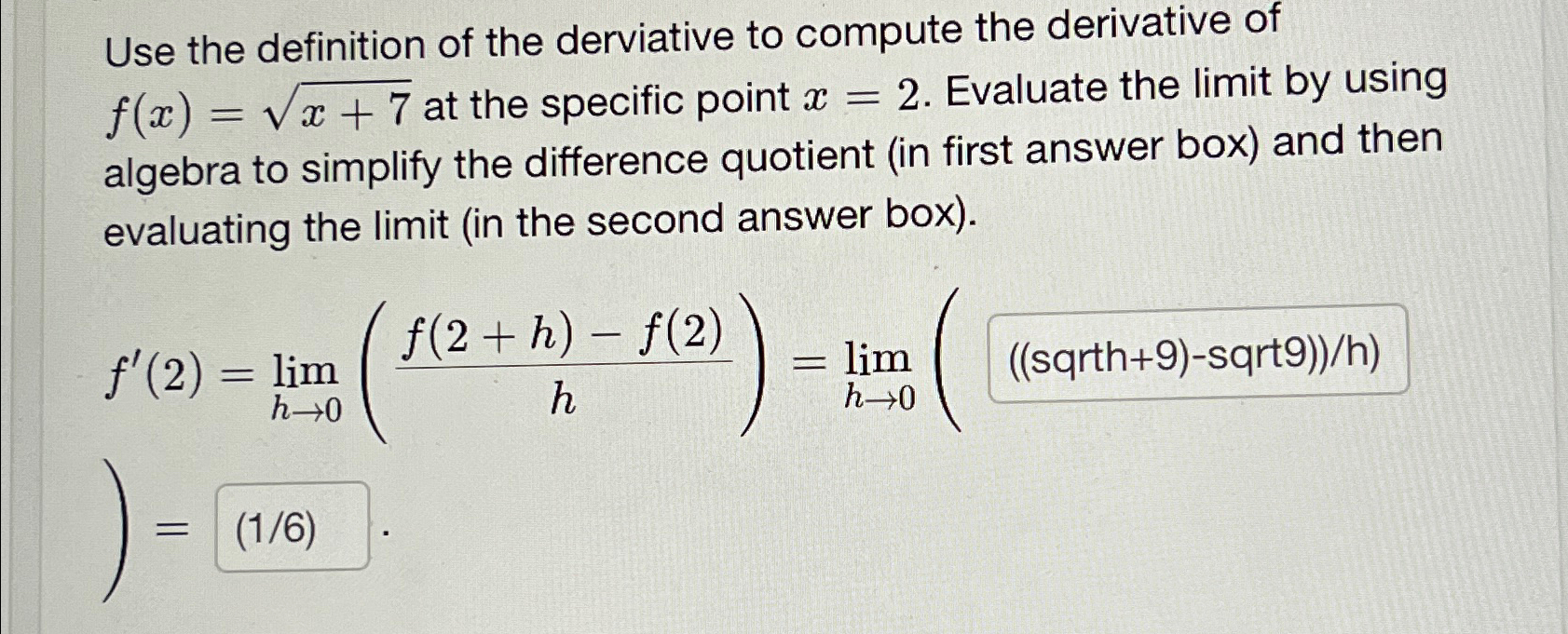 Solved Use the definition of the derviative to compute the | Chegg.com