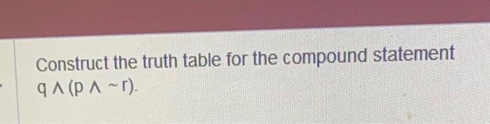 Solved Construct the truth table for the compound statement | Chegg.com