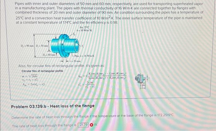 Pipes with inner and outer diameters of 50 mm and 60 | Chegg.com
