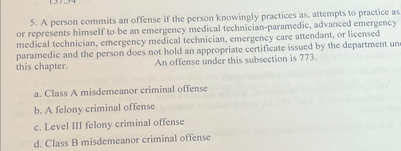 Solved A person commits an offense if the person knowingly | Chegg.com
