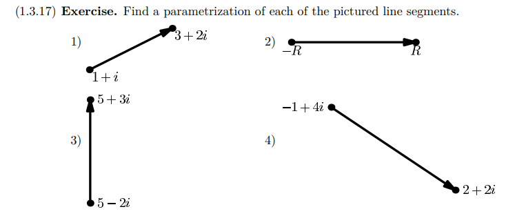 Solved Find A Parametrization Of Each Of The Pictured Line