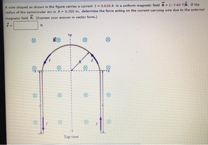 Solved A wire shaped as shown in the figure carries a | Chegg.com