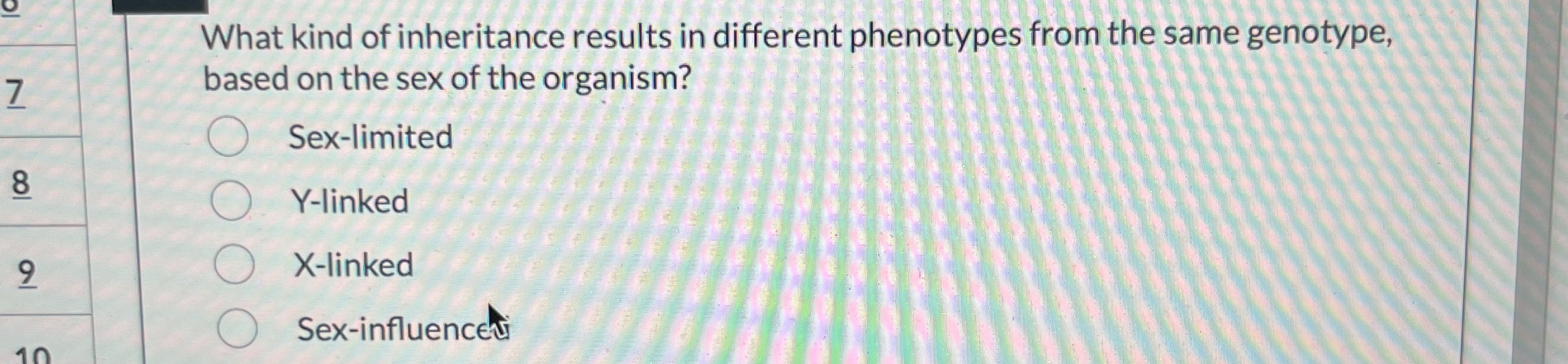 Solved What kind of inheritance results in different | Chegg.com