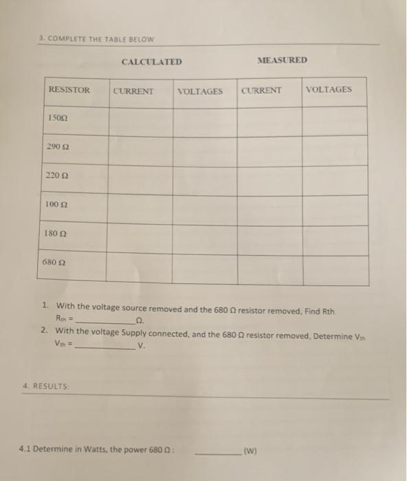 Solved - To validate the applicability of Thevenin's Theorem | Chegg.com