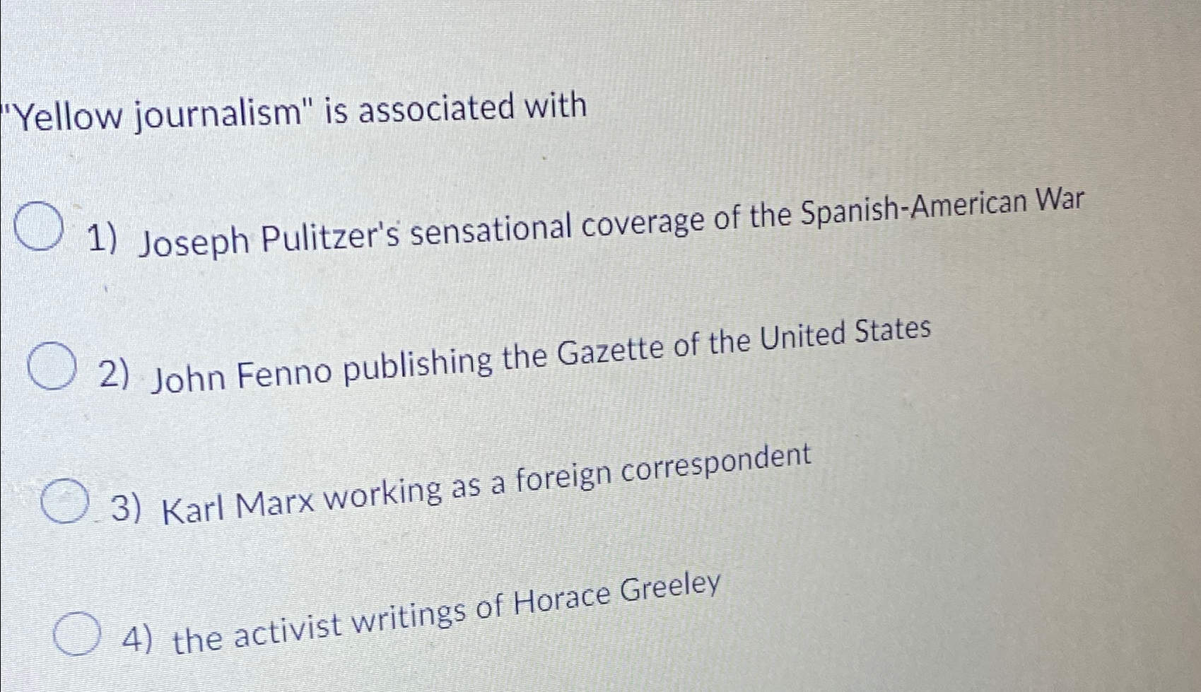 Solved "Yellow journalism" is associated withJoseph | Chegg.com