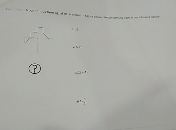 Solved A continuous-time signal x(t) ﻿is shown in Figure | Chegg.com