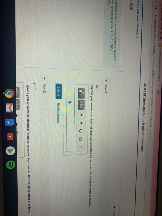 Solved: Write The Formulas Of The Compounds Formed By Spec... | Chegg.com