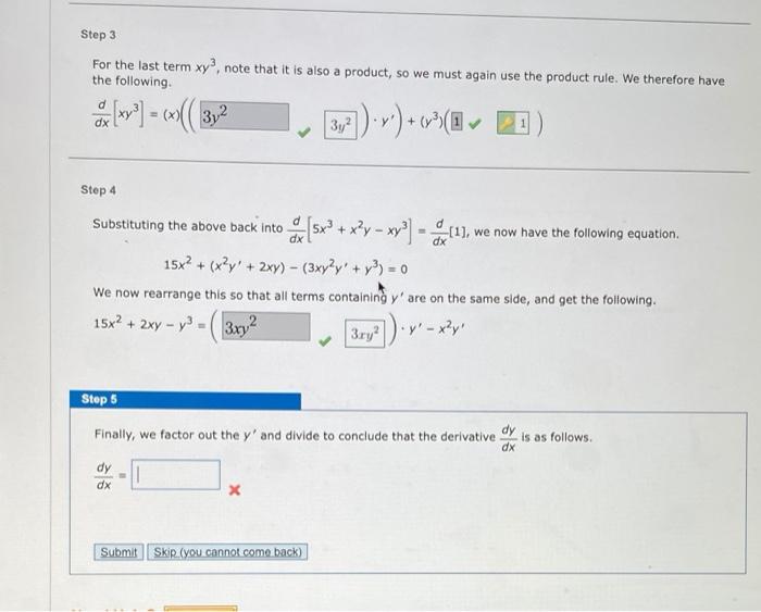 Solved Tutorial Exercise Find dy dx by implicit | Chegg.com