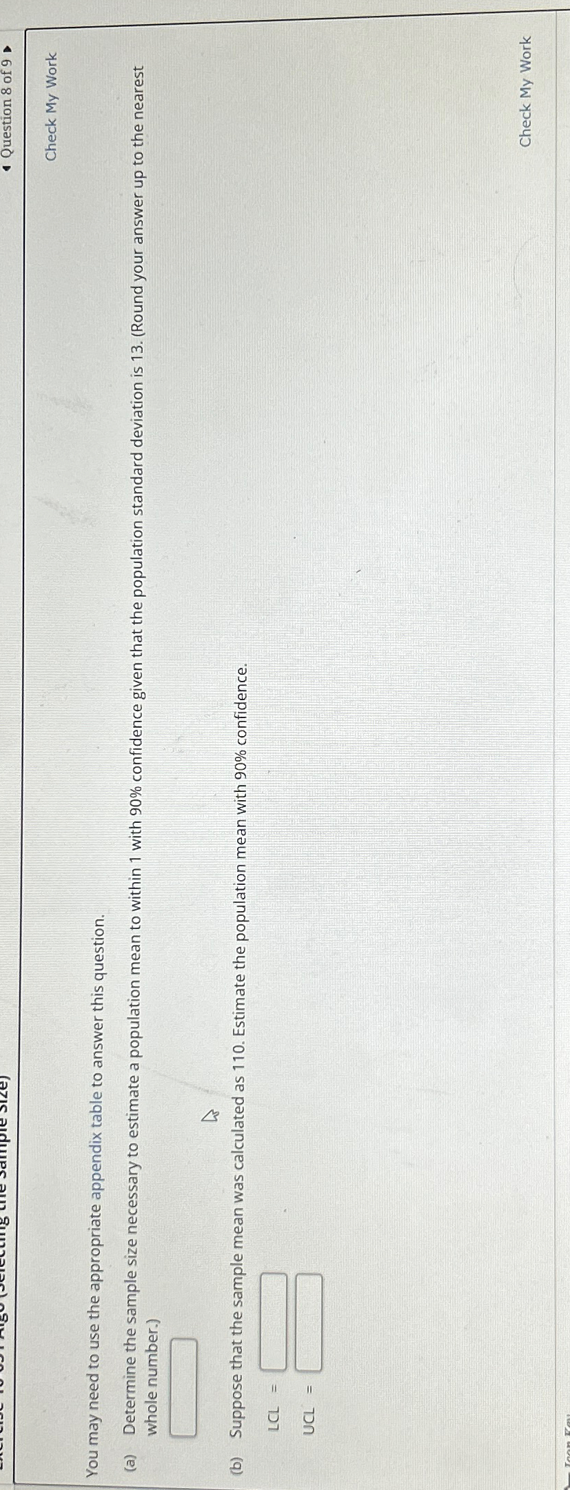 Solved Question 8 ﻿of 9Check My WorkYou may need to use the | Chegg.com