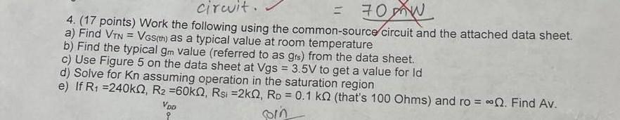 4. (17 points) Work the following using the | Chegg.com