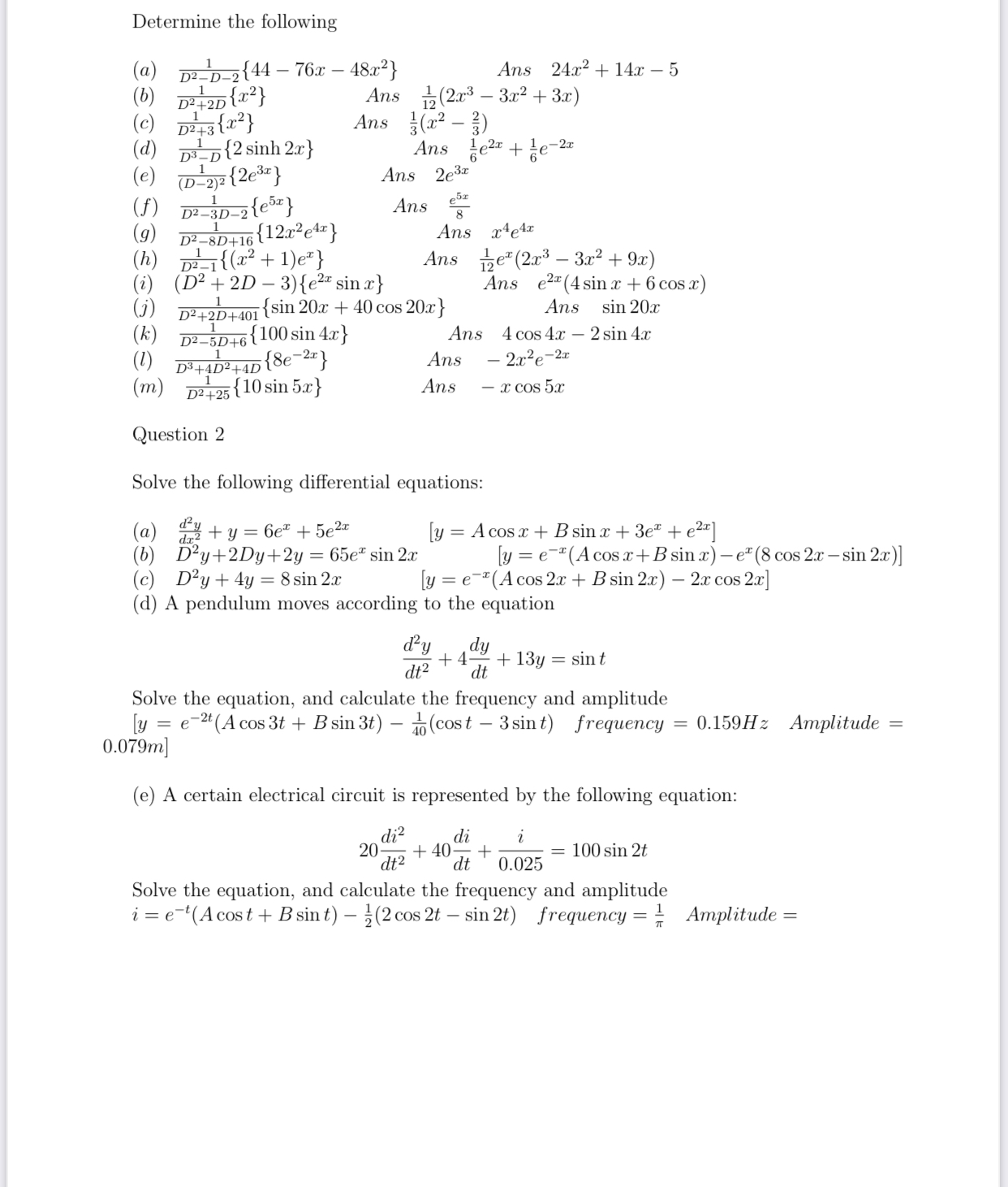 Solved Determine the following(a) 1D2-D-2{44-76x-48x2}Ans | Chegg.com